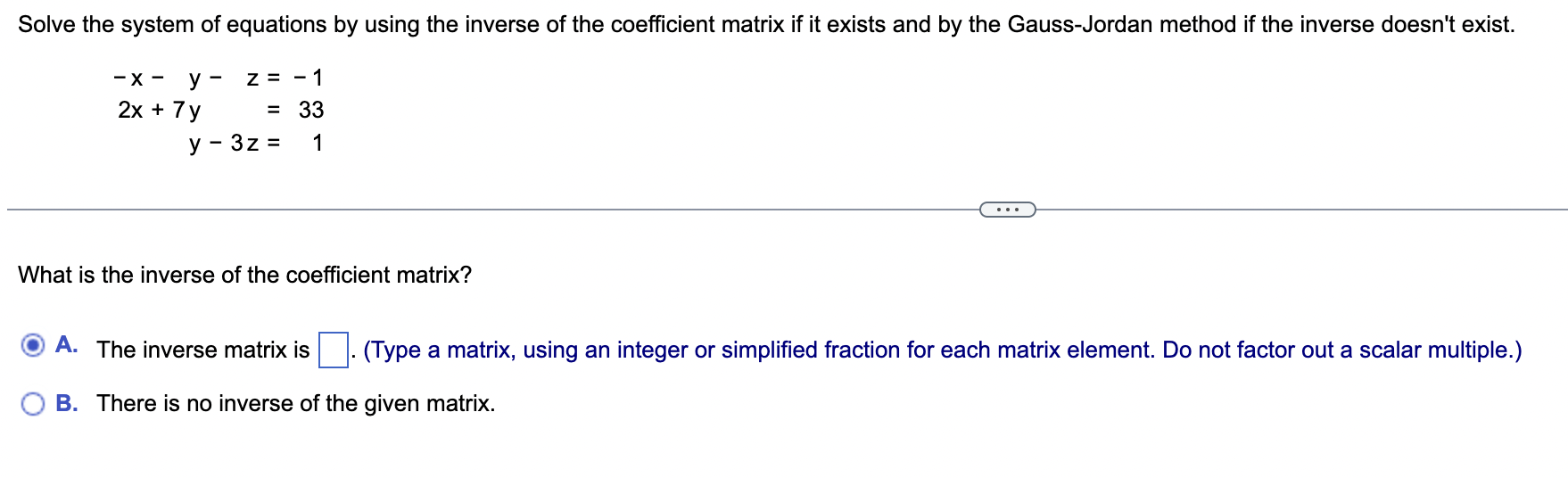 Solved Solve the system of equations by using the inverse of | Chegg.com