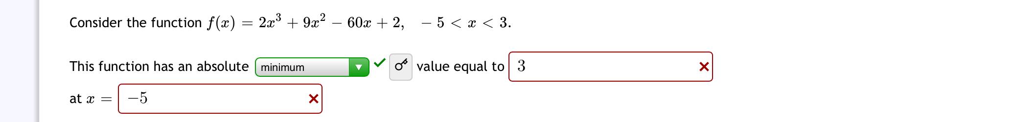 Solved Consider the function f(x) = 2x3 + 9x2 60x + 2, – 5