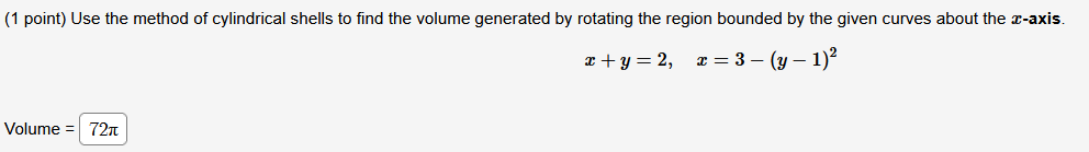 Solved Calculus II: Shell Method - ﻿Use the method of | Chegg.com