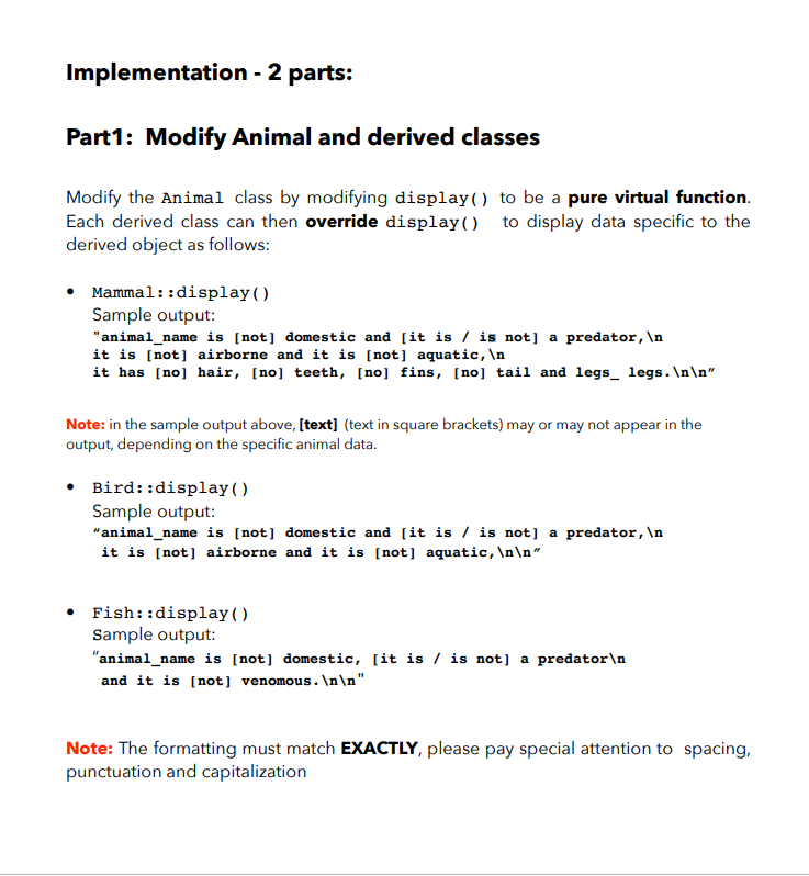 Solved Ifndef Mammalhpp Define Mammalhpp Include 8254