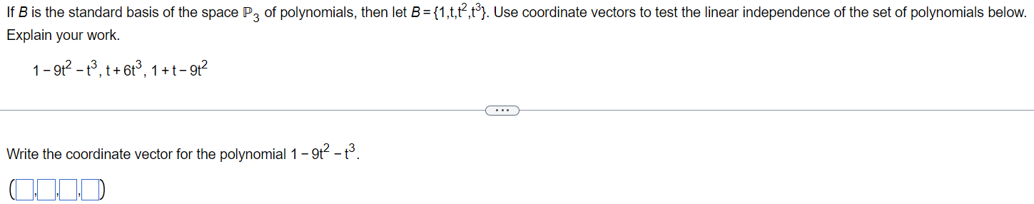 Solved If B is the standard basis of the space P3 of | Chegg.com