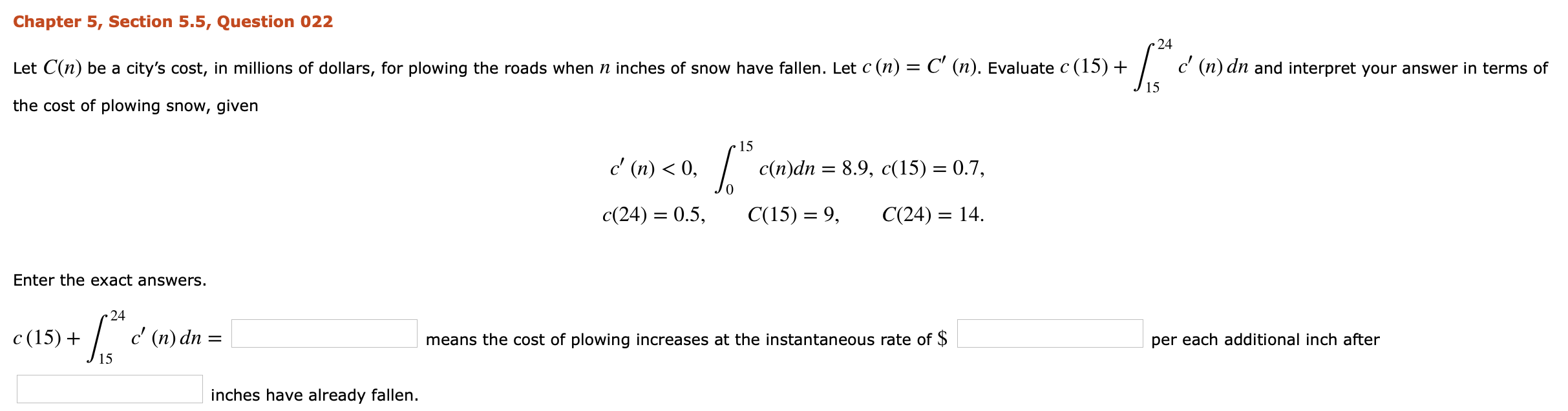 Solved Chapter 5, Section 5.5, Question 022 24 Let C(n) be a | Chegg.com