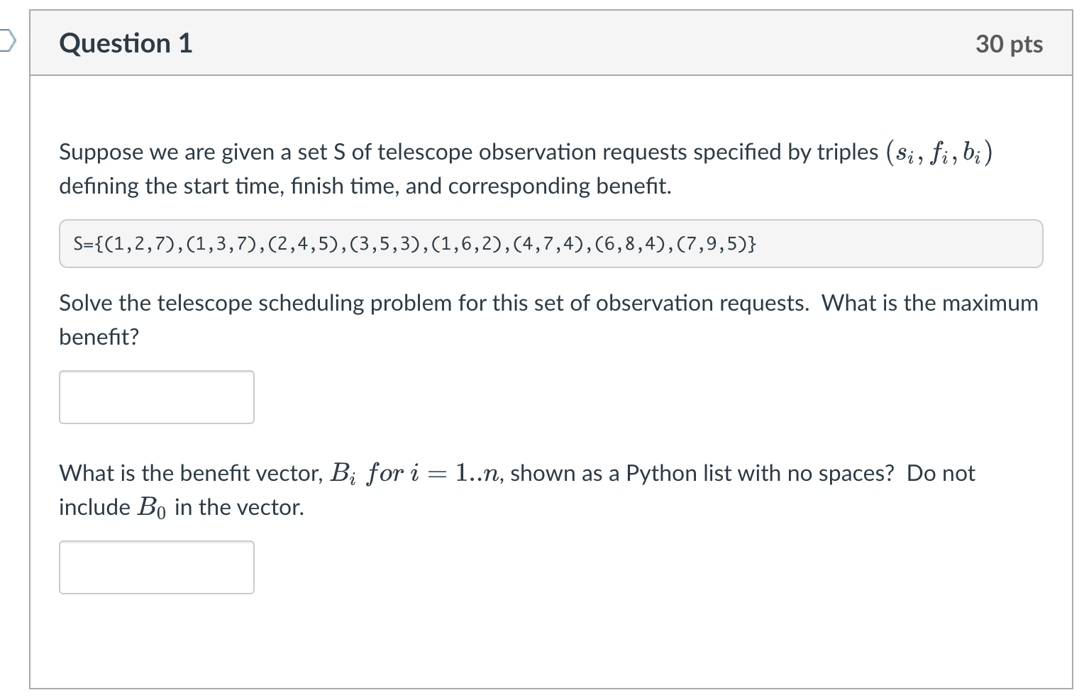Solved Suppose we are given a set S of telescope observation | Chegg.com