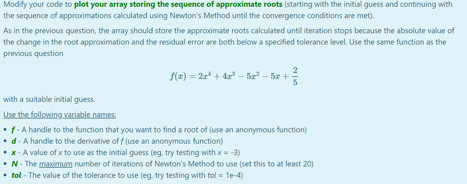 Solved Modify your code to plot your array storing the | Chegg.com
