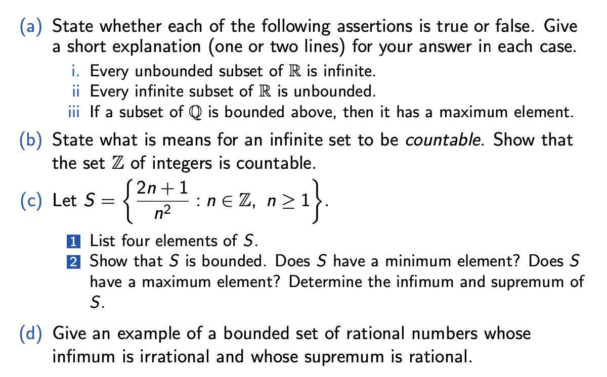 Solved (a) State whether each of the following assertions is | Chegg.com