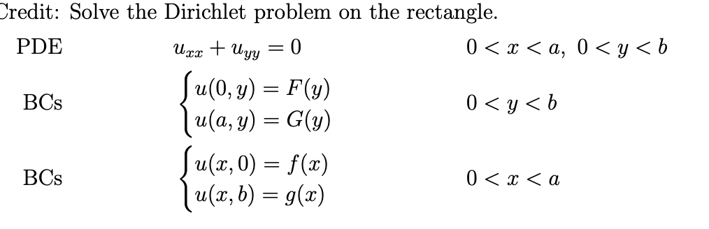 Solved Credit: Solve the Dirichlet problem on the rectangle. | Chegg.com