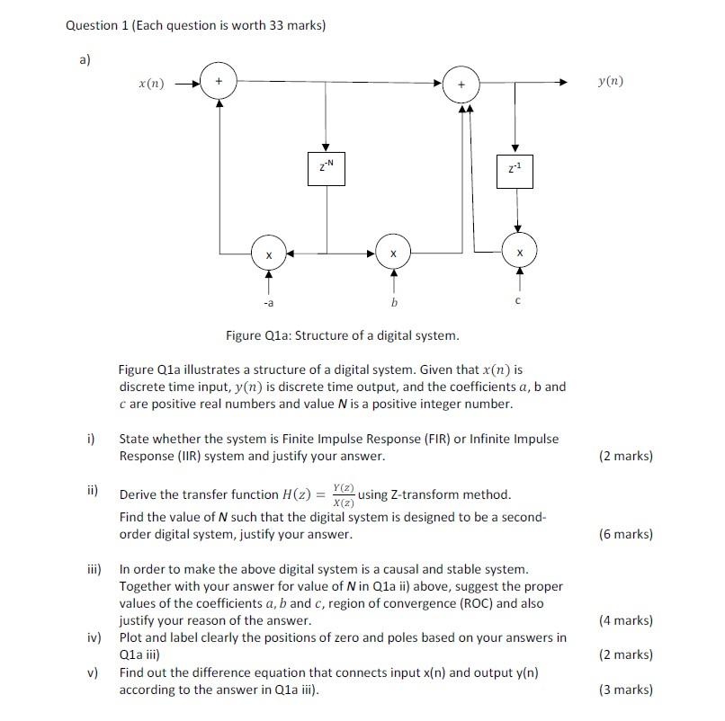 Question 1 (Each question is worth 33 marks) a) | Chegg.com