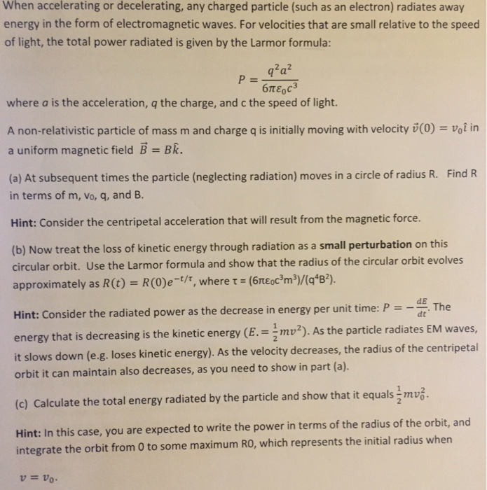 Solved When accelerating or decelerating, any charged | Chegg.com