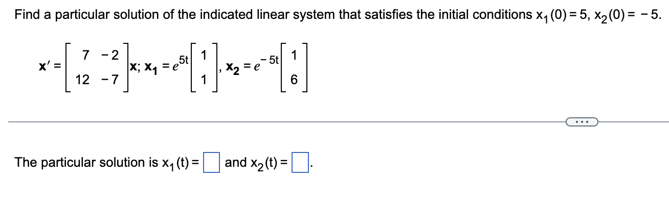 Solved Find a particular solution of the indicated linear | Chegg.com