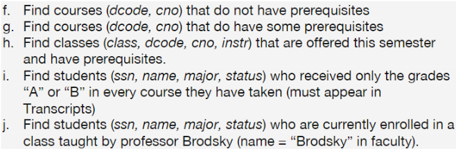 Consider the following University Database schemas. | Chegg.com