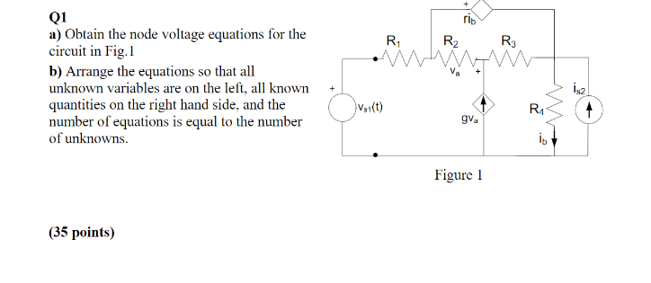 Solved + rio R R2 R3 Q1 a) Obtain the node voltage equations | Chegg.com