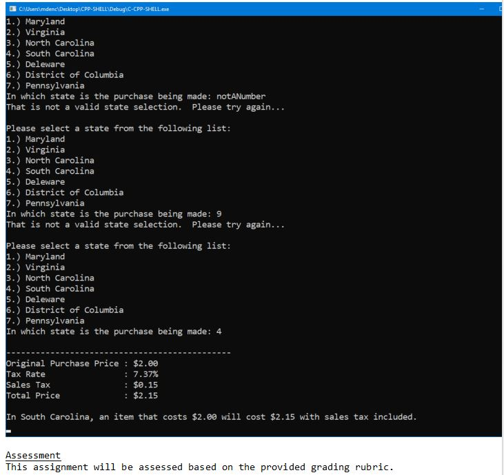 Solved Write a program that calculates sales tax for an item | Chegg.com