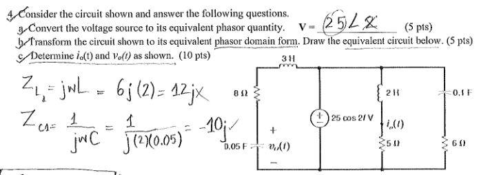 Solved 4. Consider the circuit shown and answer the | Chegg.com