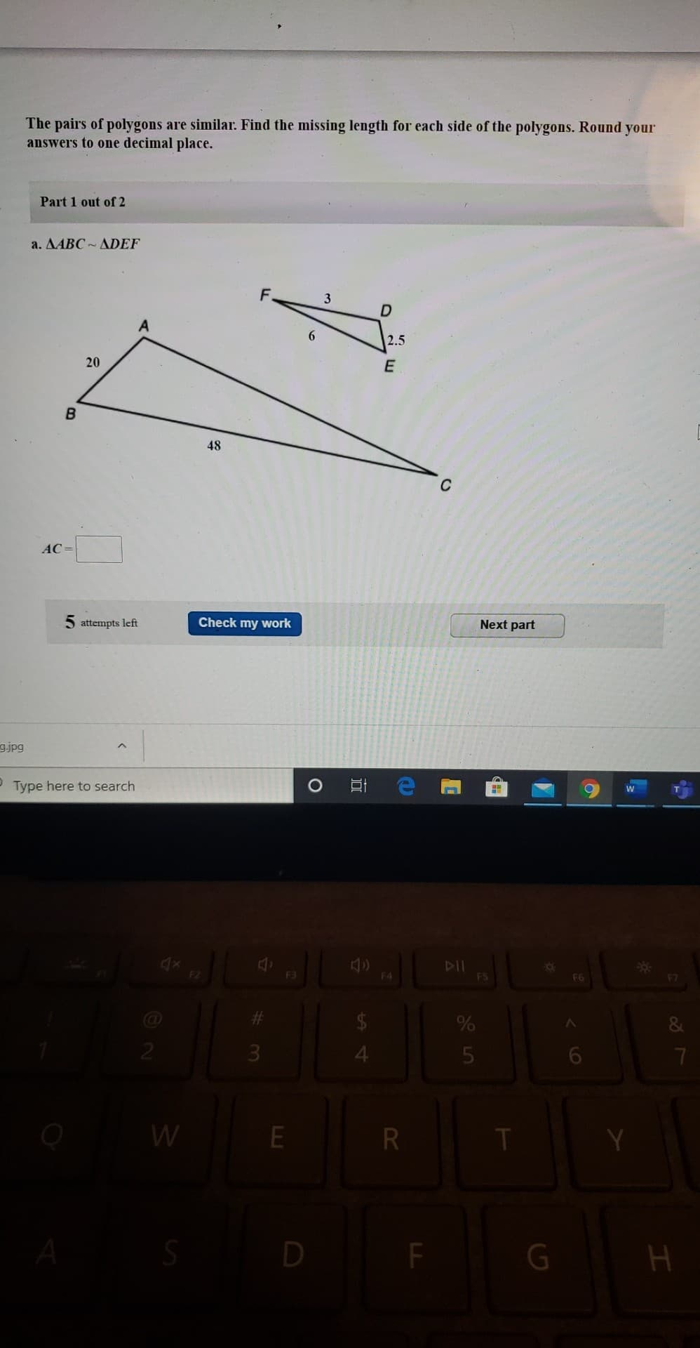 Solved The pairs of polygons are similar. Find the missing | Chegg.com