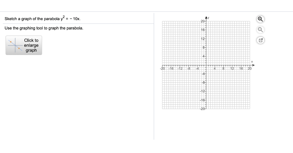 Solved Sketch a graph of the parabola y10x. Use the graphing | Chegg.com