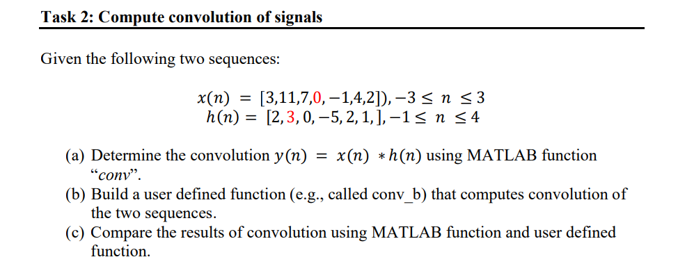 Solved Given the following two sequences: | Chegg.com