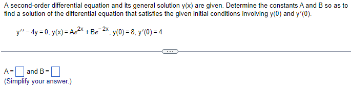 Solved A second-order differential equation and its general | Chegg.com