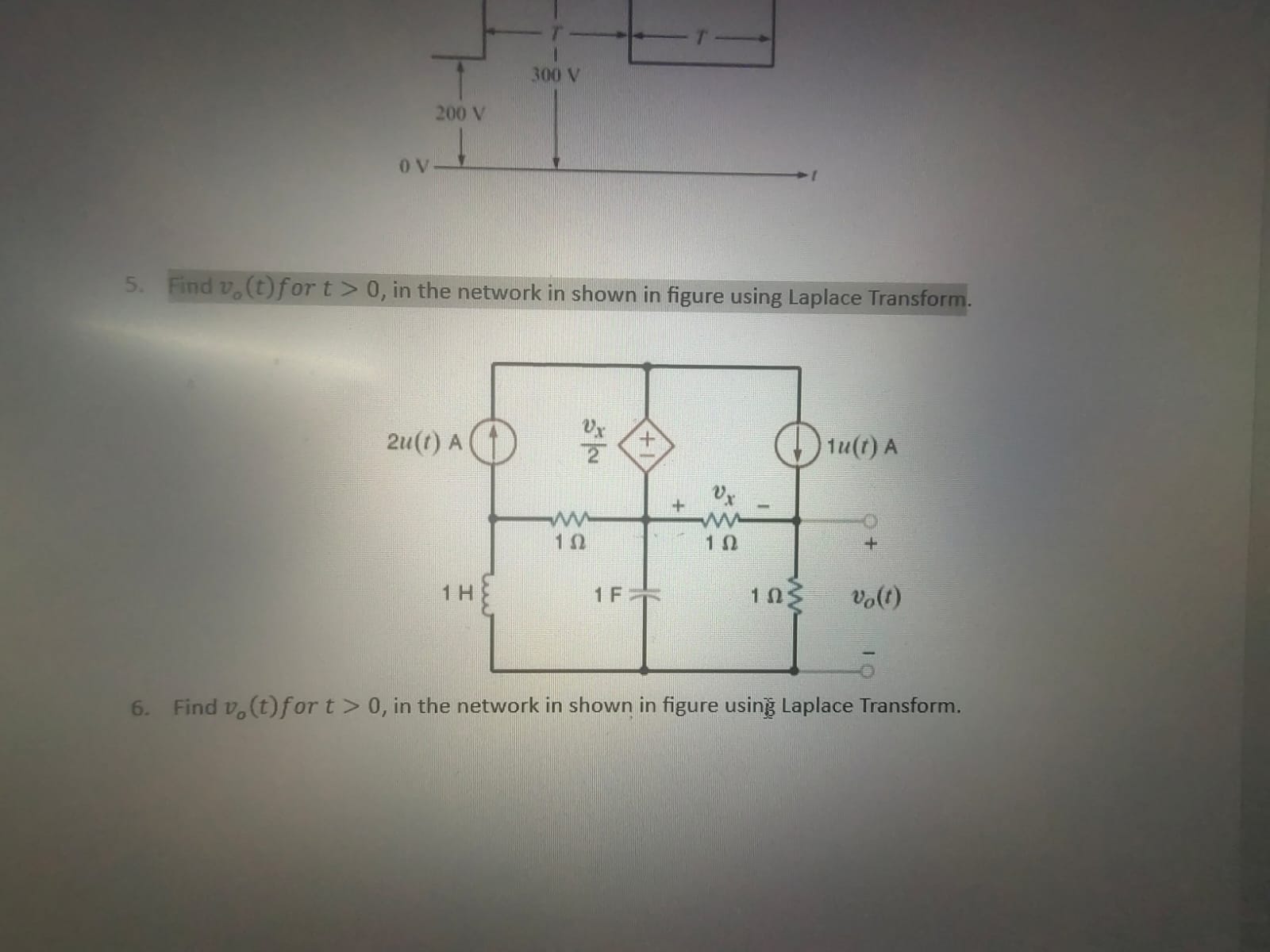 Solved Find v_o (t)for t>0, in the network in shown in | Chegg.com