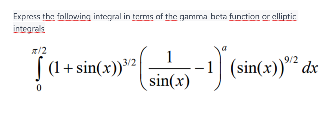 Express the following integral in terms of the | Chegg.com