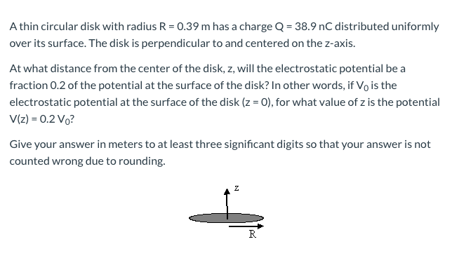 Solved A thin circular disk with radius R = 0.39 m has a | Chegg.com
