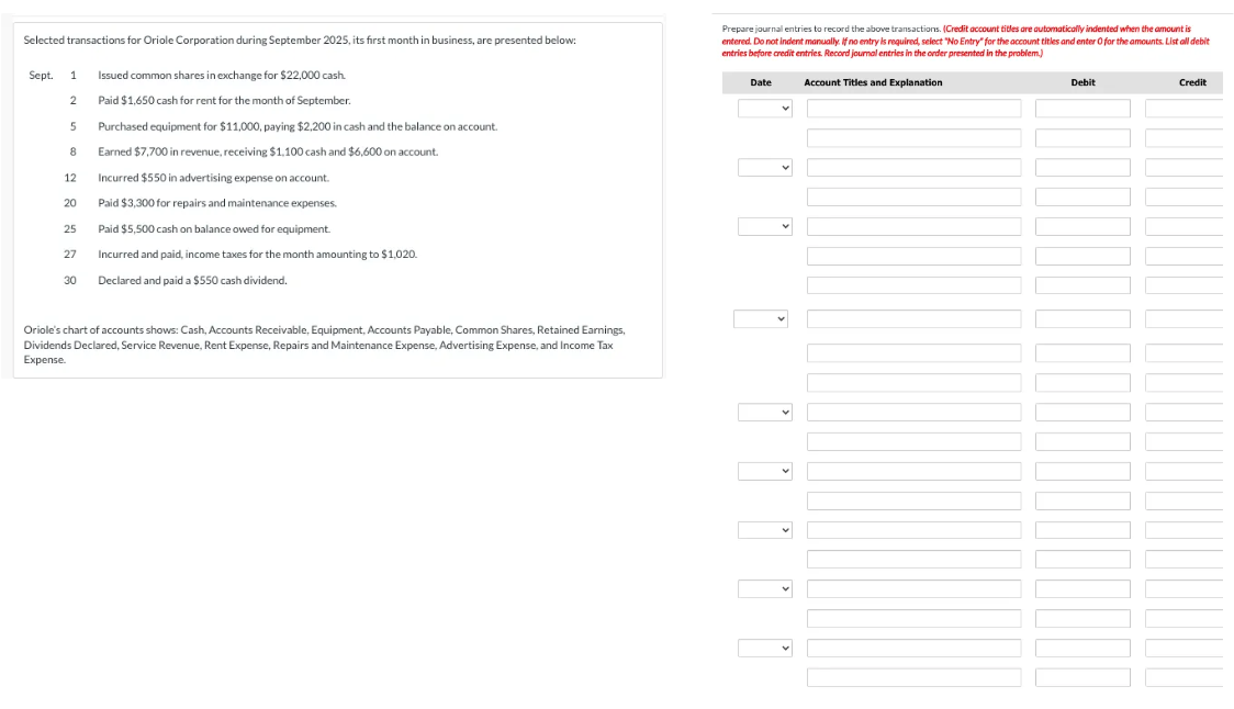 Solved Selected transactions for Oriole Corporation during | Chegg.com