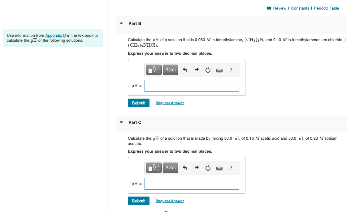 Solved Use information from Appendix D in the textbook to | Chegg.com