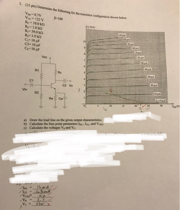 Solved 3. (25 pts) Determine the following for the | Chegg.com
