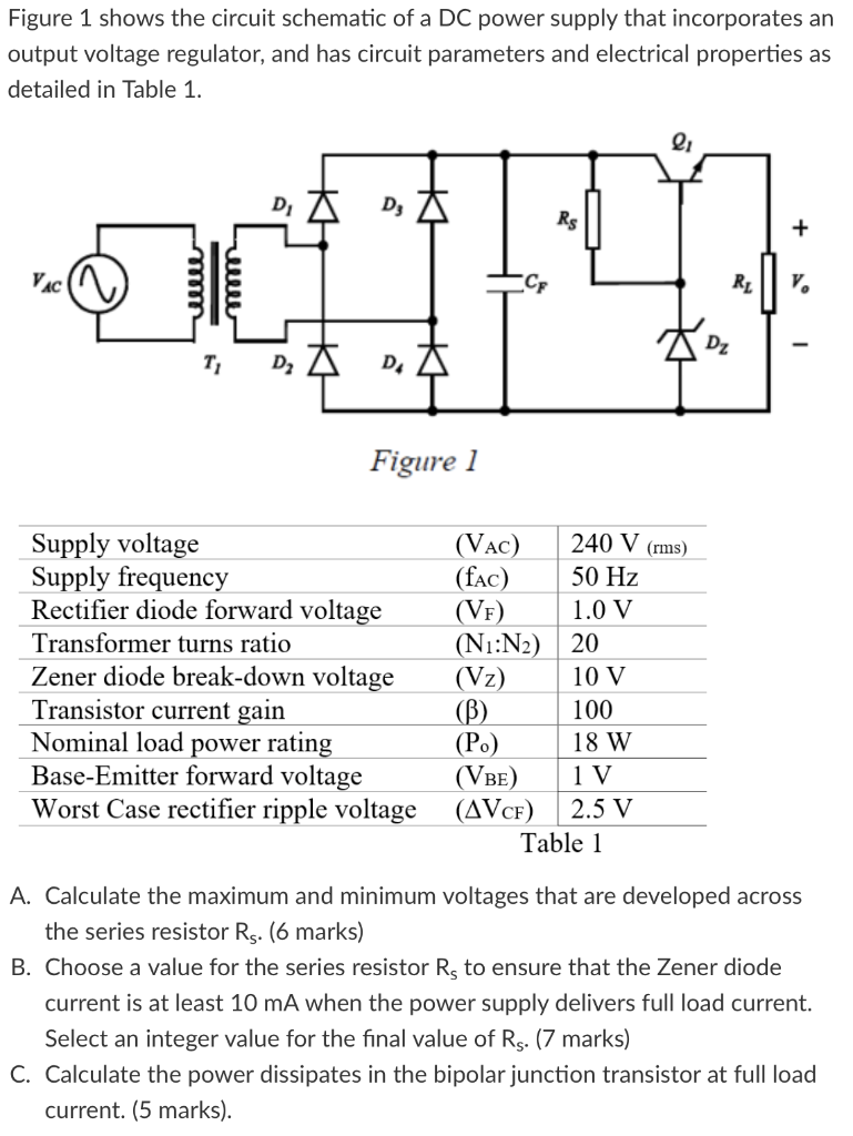 Solved Figure 1 shows the circuit schematic of a DC power | Chegg.com