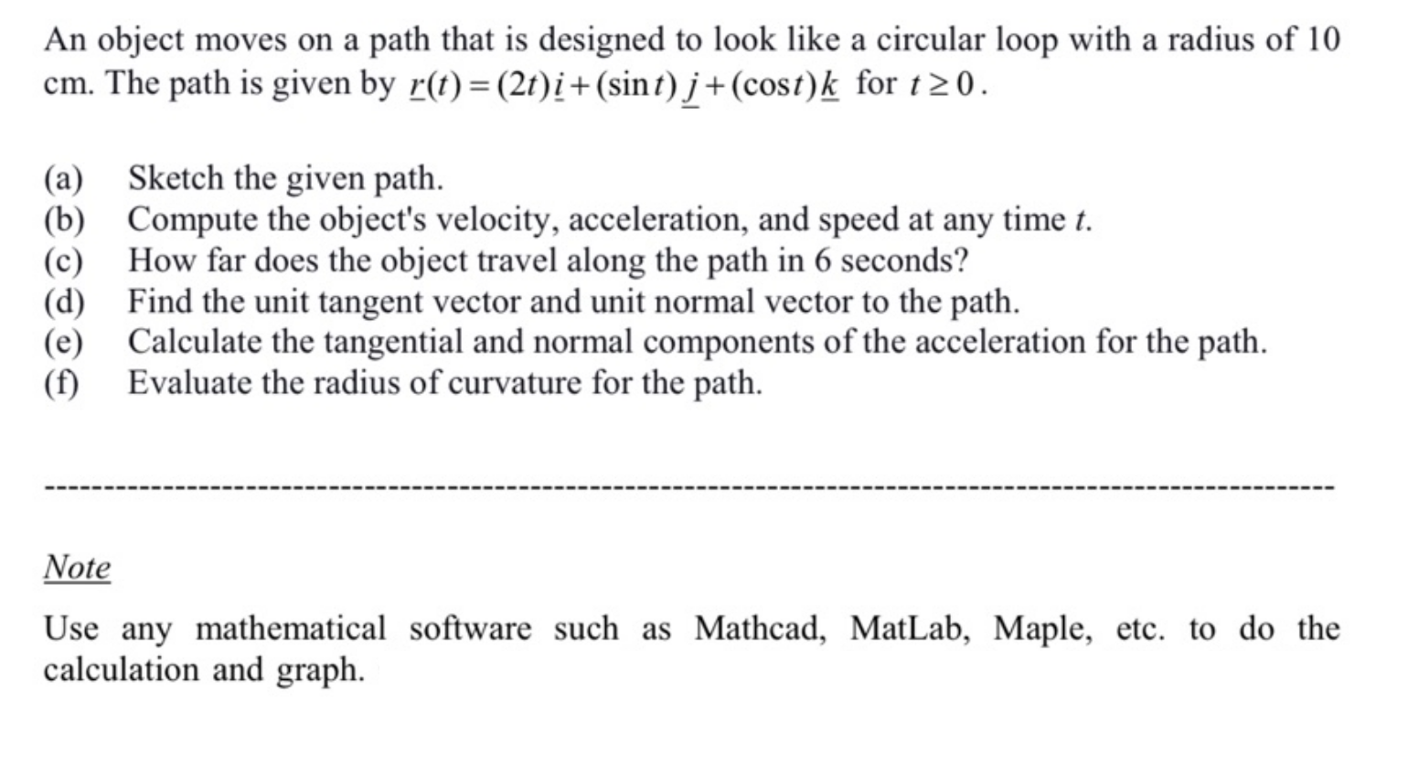 Solved An object moves on a path that is designed to look | Chegg.com