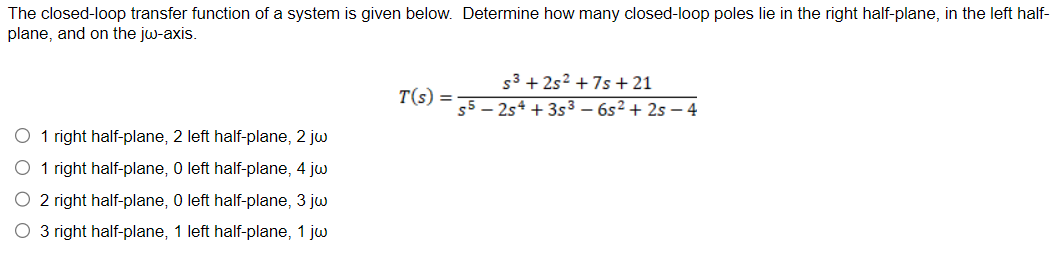 Solved The closed-loop transfer function of a system is | Chegg.com