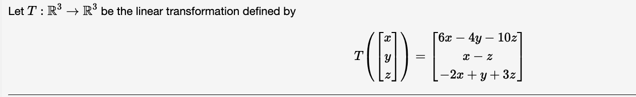 Solved Let T:R3→R3 be the linear transformation defined by | Chegg.com