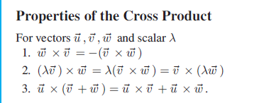 Solved use the properties above which cross product | Chegg.com