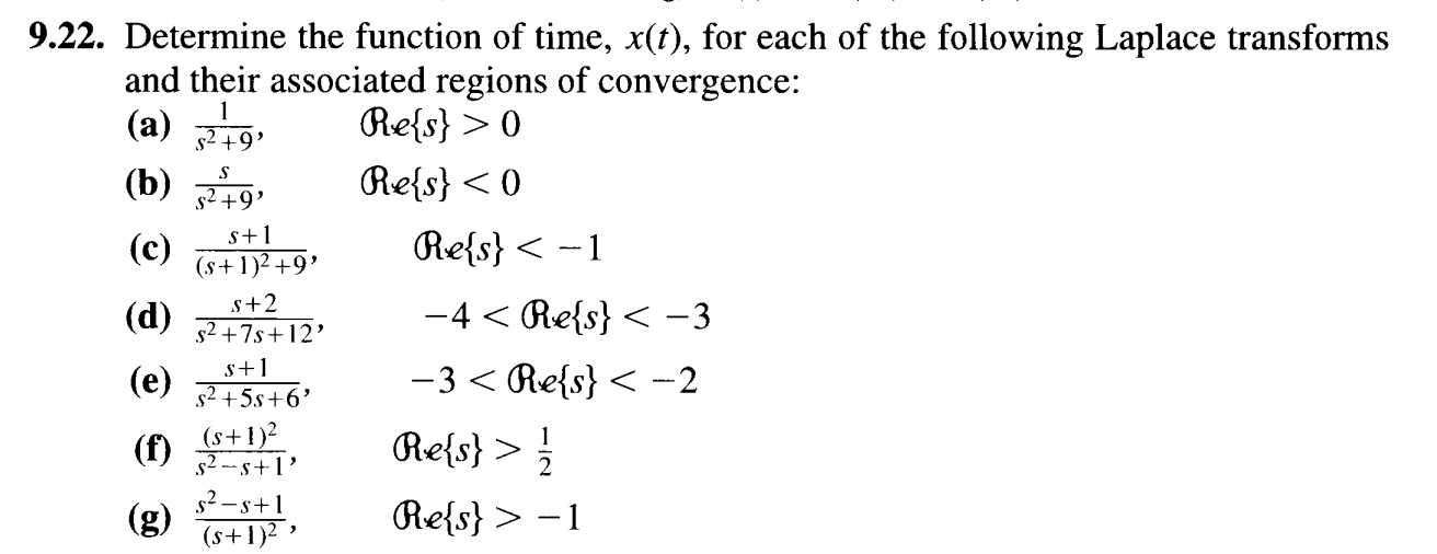 Solved .22. Determine the function of time, x(t), for each | Chegg.com