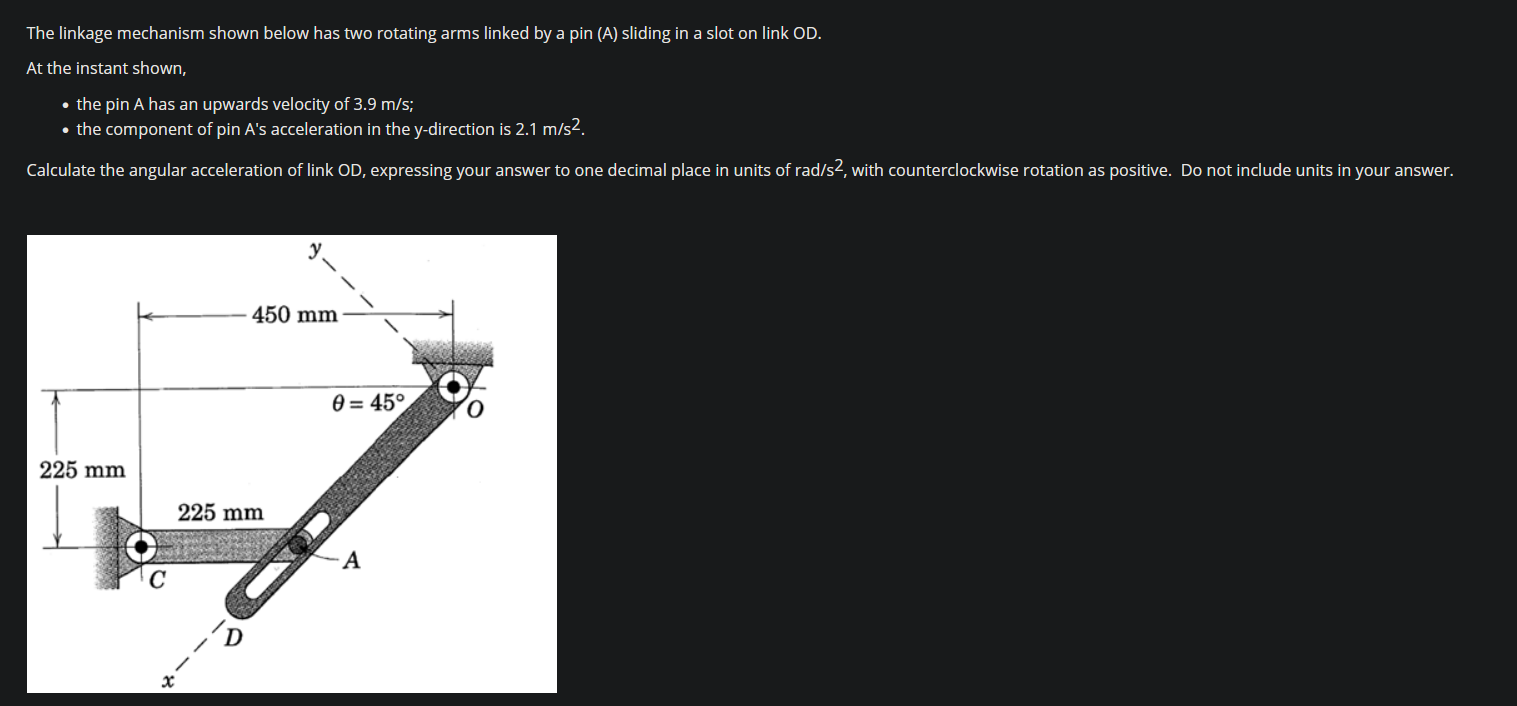 Solved The linkage mechanism shown below has two rotating | Chegg.com