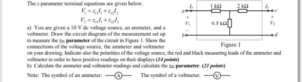 Solved + The 2-parameter terminal equations are given below. | Chegg.com