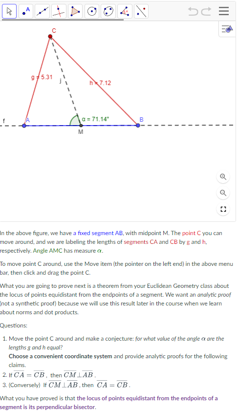 Solved In the above figure, we have a fixed segment AB, with | Chegg.com