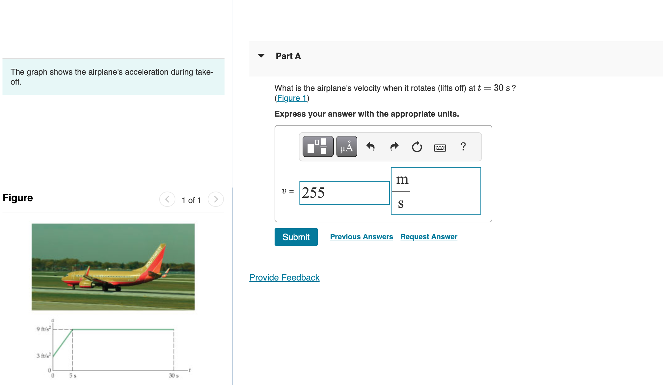 Solved The graph shows the airplane's acceleration during | Chegg.com
