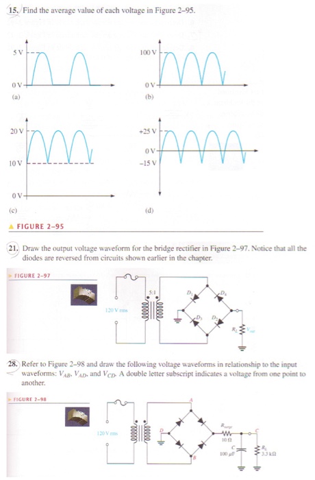 Solved 15. Find the average value of each voltage in Figure | Chegg.com