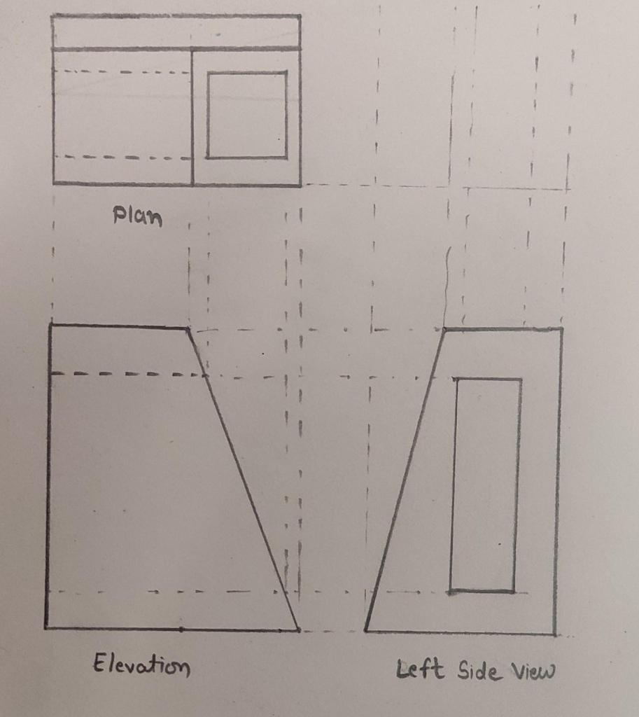 Solved Plan Elevation Left Side view | Chegg.com