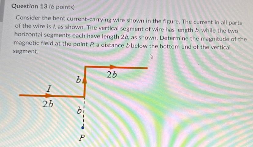 Solved Consider the bent current-carrying wire shown in the | Chegg.com