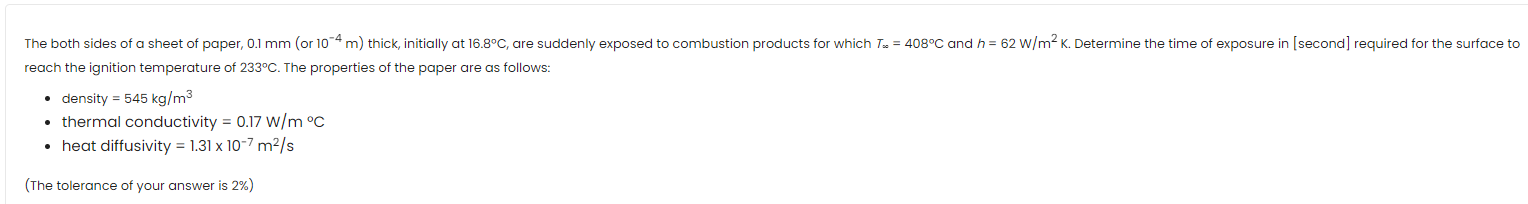 Solved reach the ignition temperature of 233∘C. The | Chegg.com