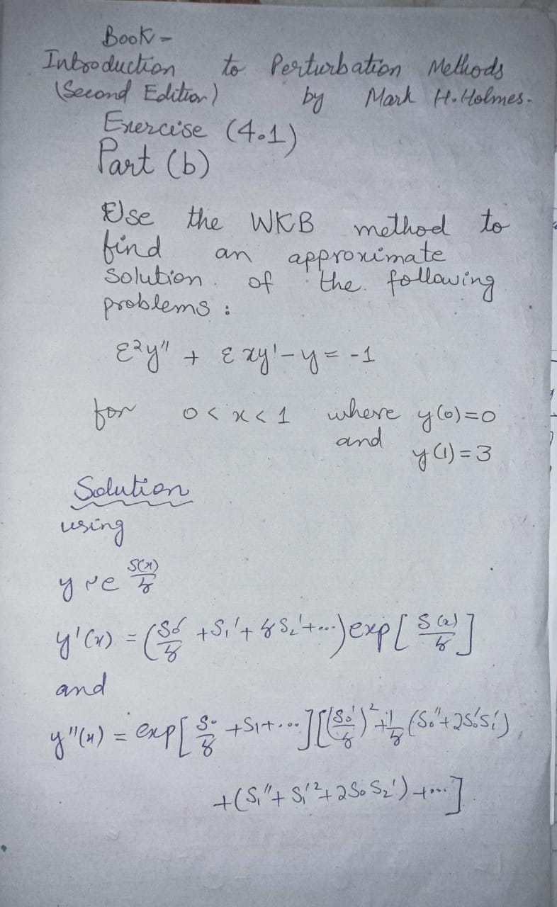 Solved Book = Introduction to Pertirbation Methods (second | Chegg.com