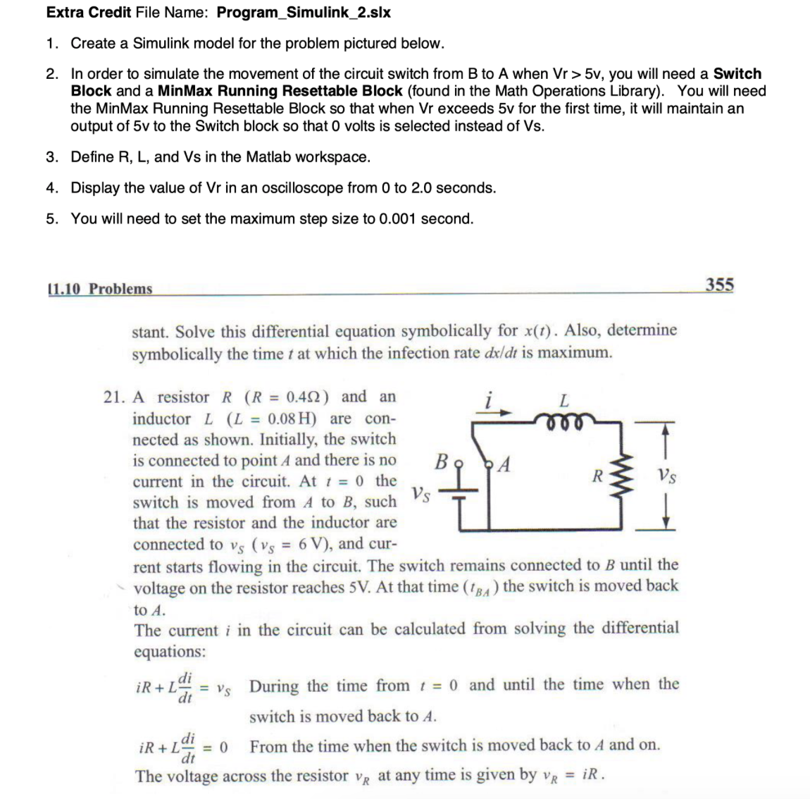 Solved 1. Create a Simulink model for the problem pictured | Chegg.com