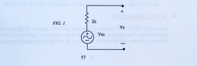 FIG. 1 Zs Vs Vso 57 II. PREPARATION The circuit | Chegg.com