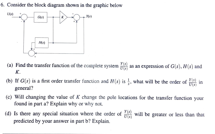 6. Consider the block diagram shown in the graphic | Chegg.com