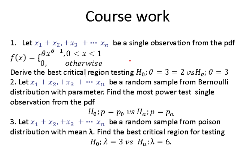 Course work 1. Let \( x_{1}+x_{2},+x_{3}+\cdots x_{n} | Chegg.com