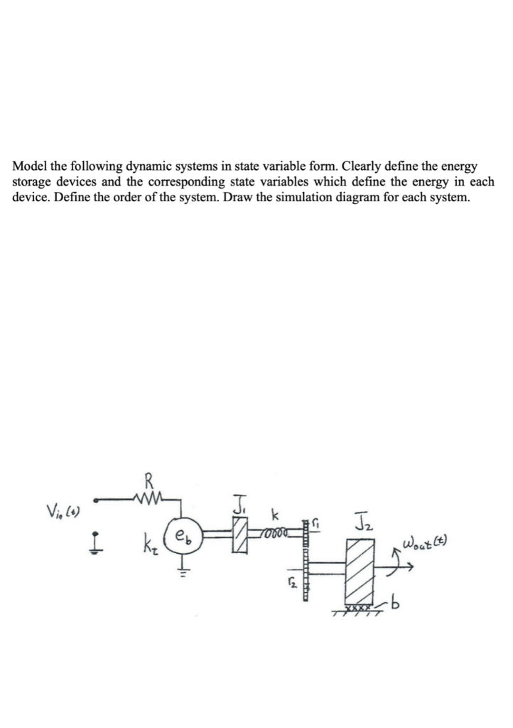 Solved Model the following dynamic systems in state variable | Chegg.com