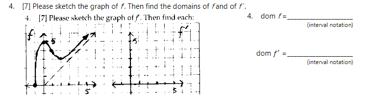 Solved 4. [7] Please sketch the graph of f. Then find the | Chegg.com