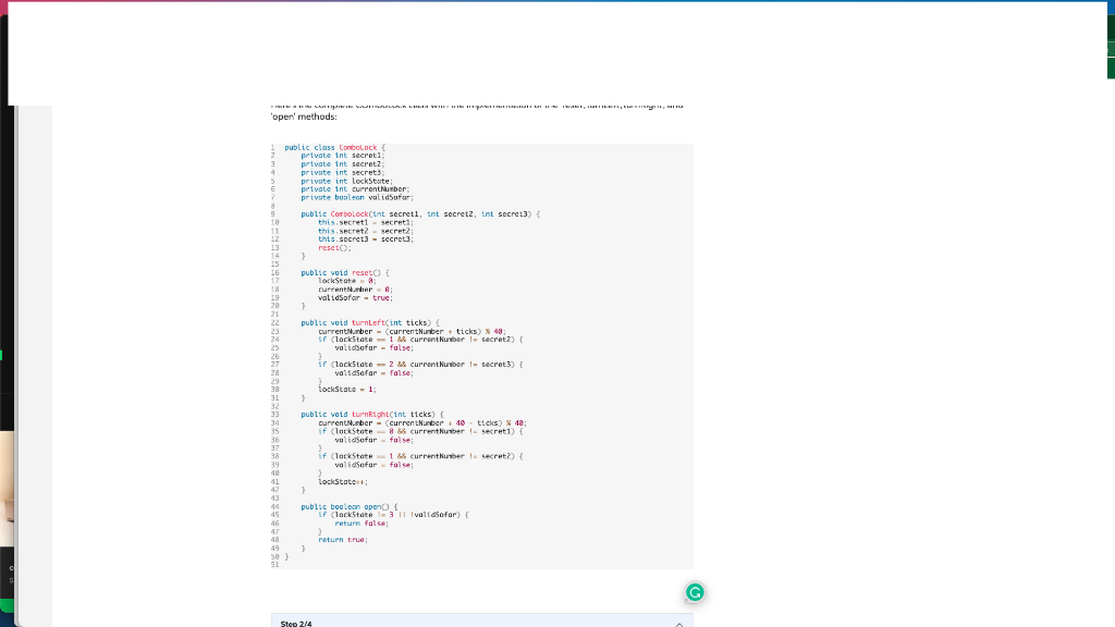 Solved The assignment is to stimulate a combination lock. | Chegg.com