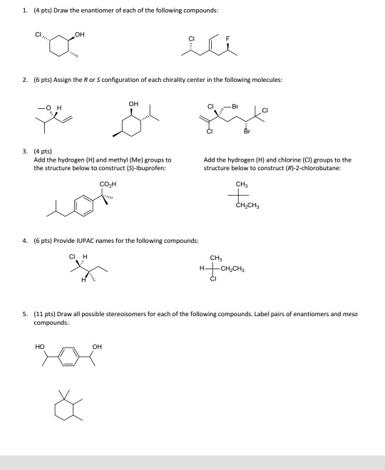 Solved 6. 5 pts) Assign the R or S configuration of each | Chegg.com Solved 6. 5 pts) Assign the R or S configuration of each | Chegg.com